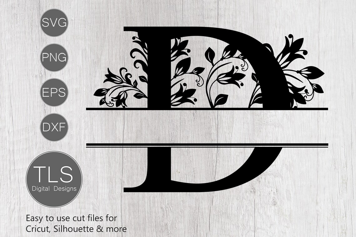 Letter D Split Monogram SVG Split Monogram SVG Letter D - Etsy