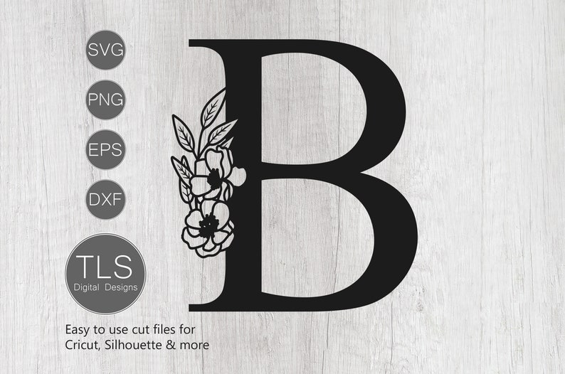 Letter B SVG Botanical alphabet svg Letter B cricut | Etsy
