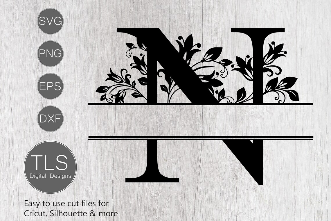 Letter N Split Monogram SVG Split Monogram SVG Letter N - Etsy