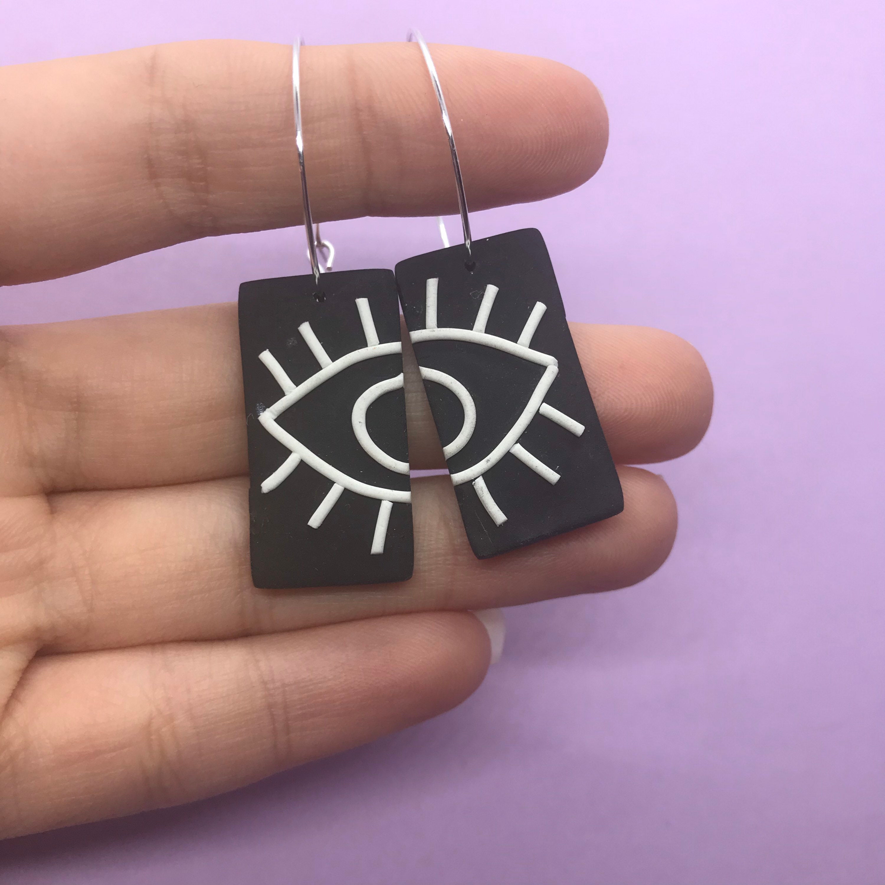 Eye Spy Earrings Eye Earrings, Monochrome, Valentines Gift, Galentines ...