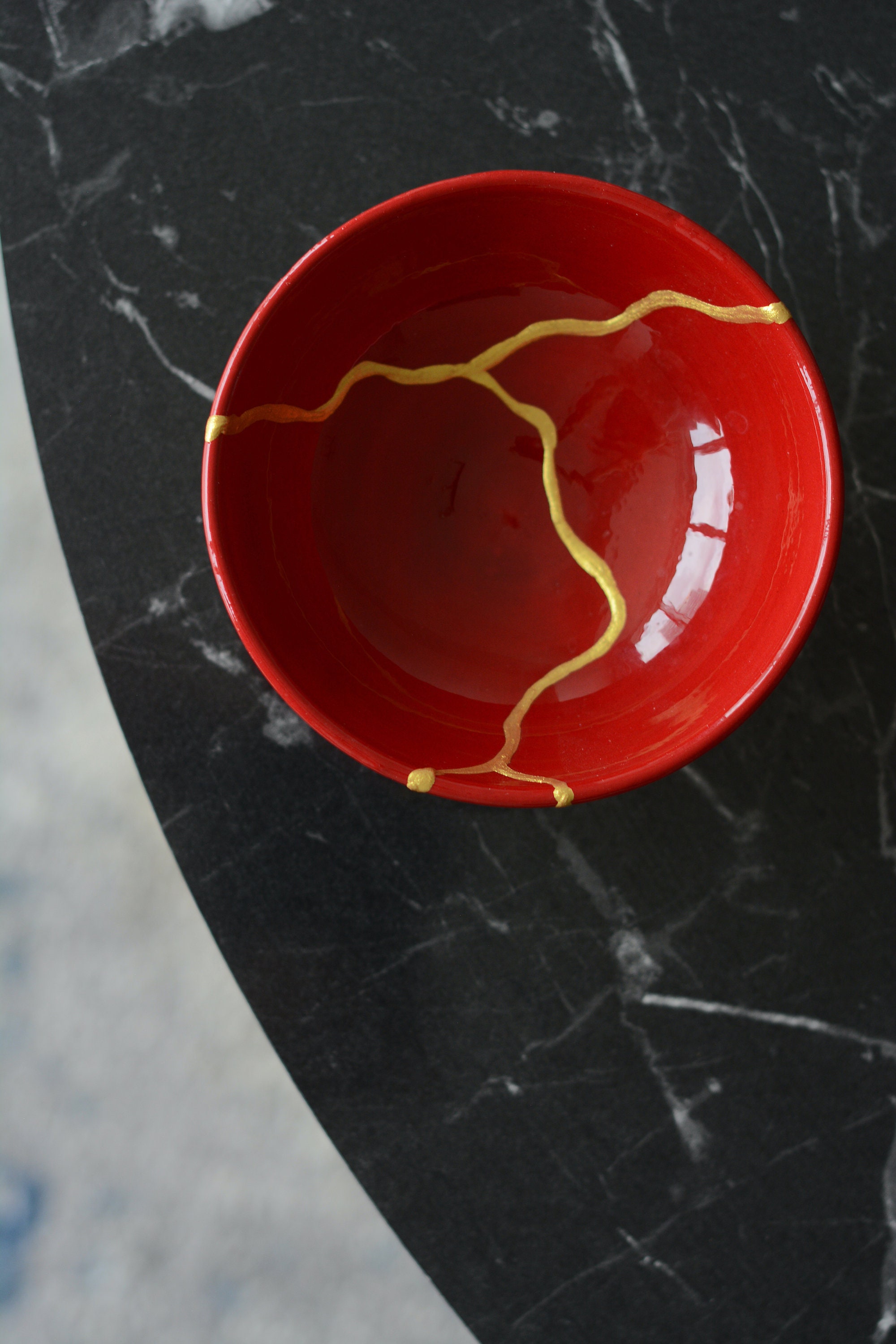 Red Kintsugi Inspired Bowl Handmade Iznik Pottery - Etsy