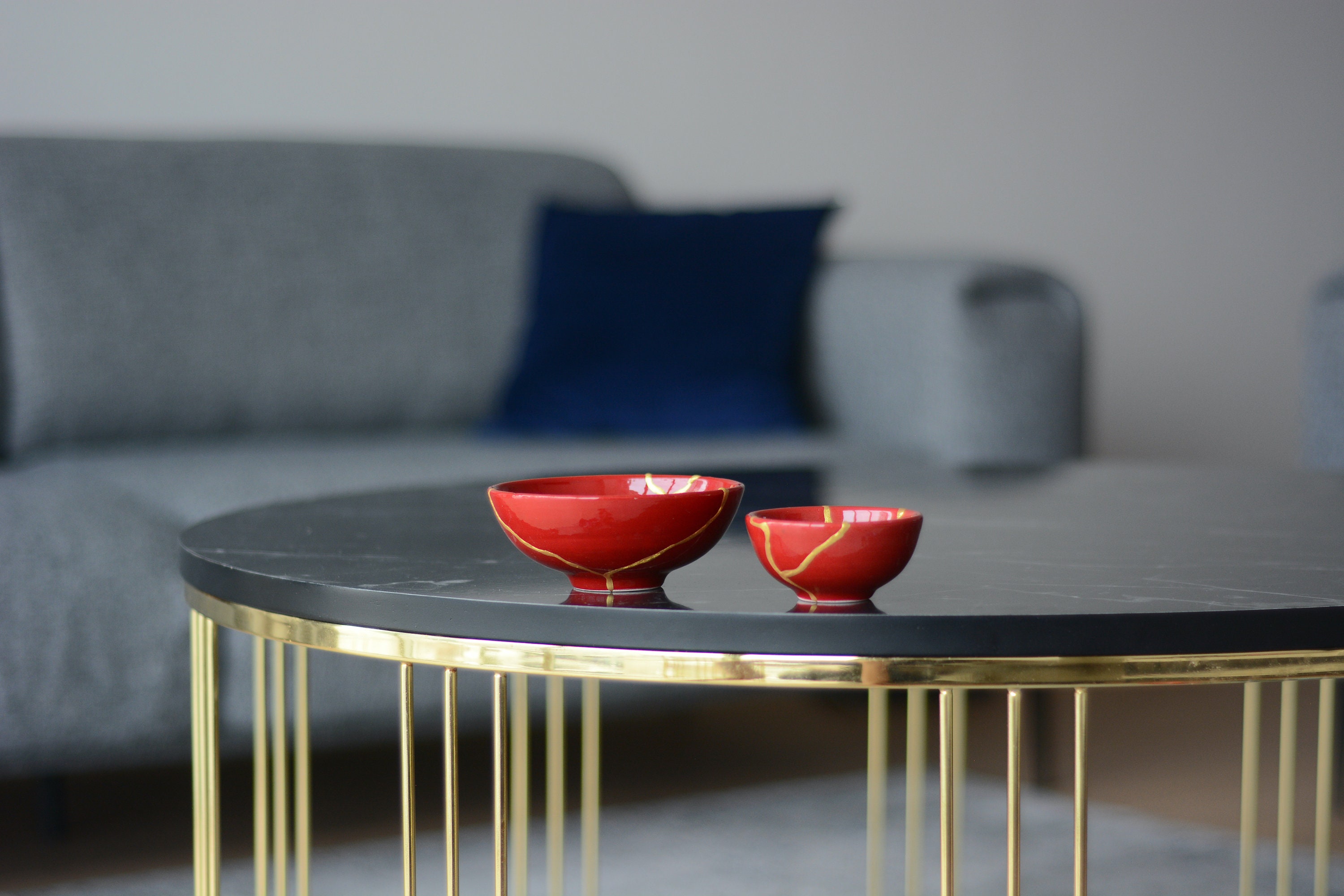 Red Kintsugi Inspired Bowl Handmade Iznik Pottery - Etsy