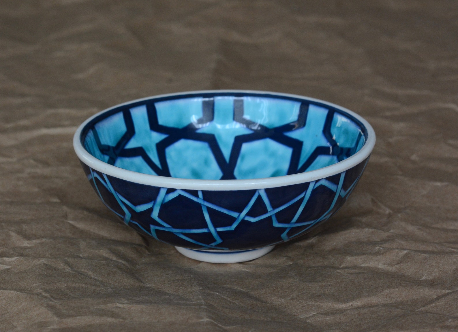 Geometric Pattern Bowls Set of Four Handmade Iznik Pottery - Etsy