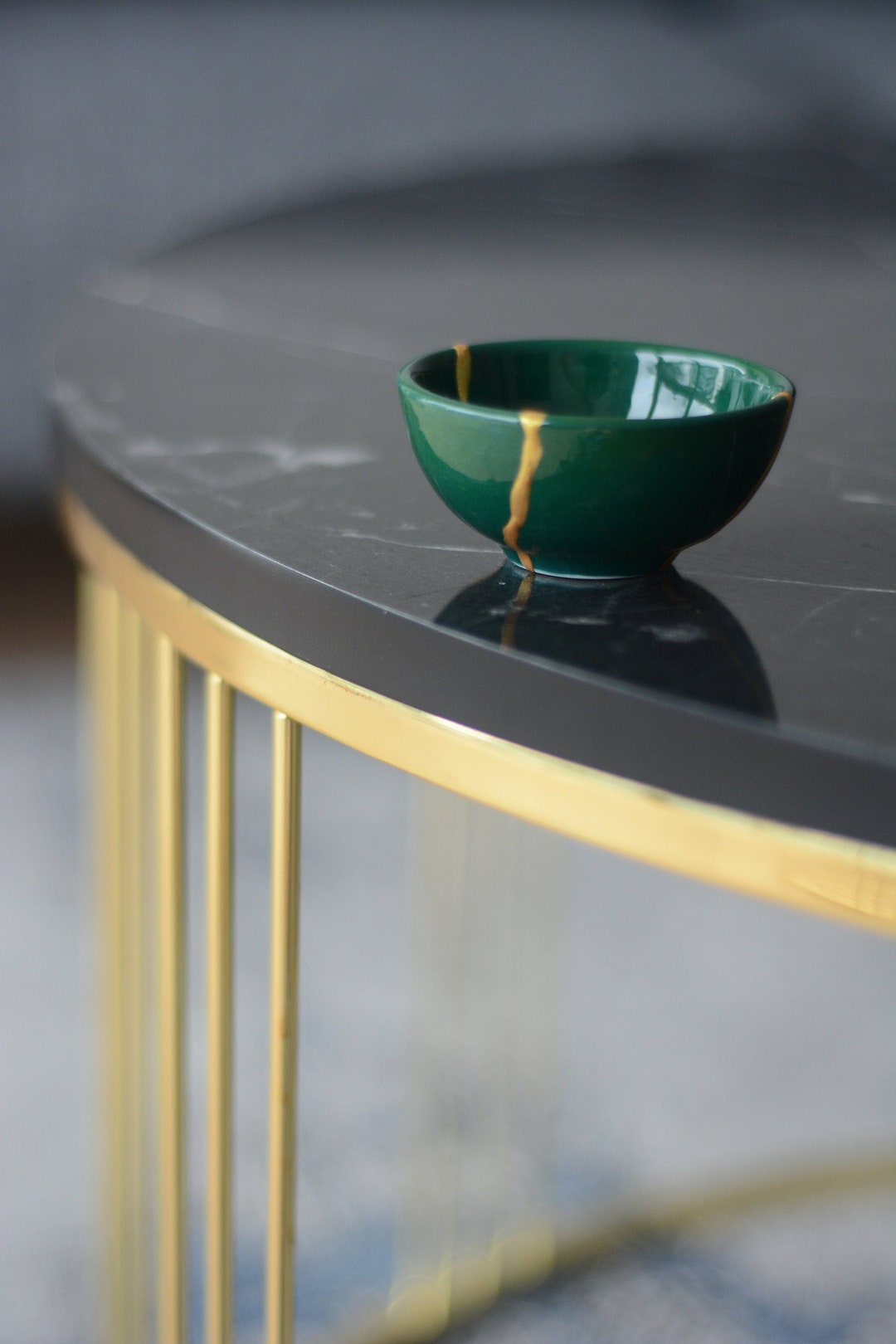 Small Size Green Kintsugi Inspired Bowl - Handmade Iznik Pottery - Etsy