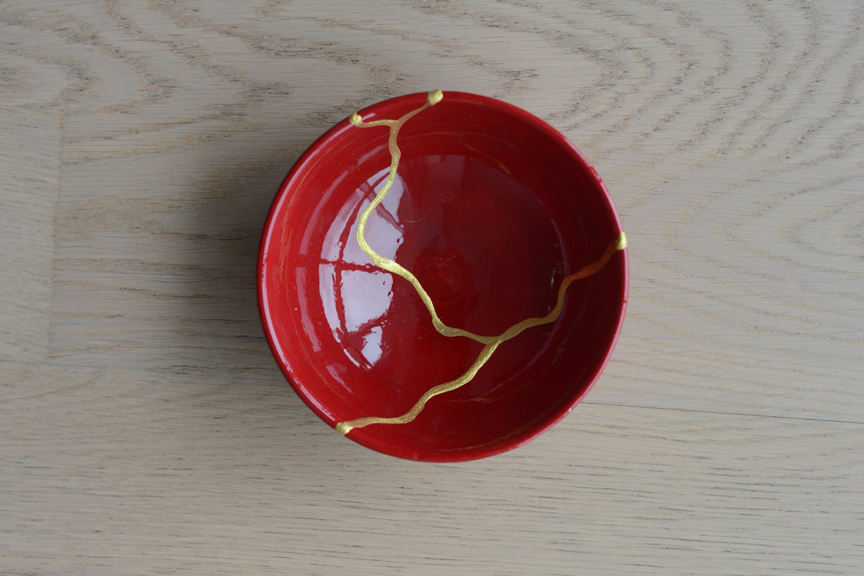 Red Kintsugi Inspired Bowl Handmade Iznik Pottery - Etsy