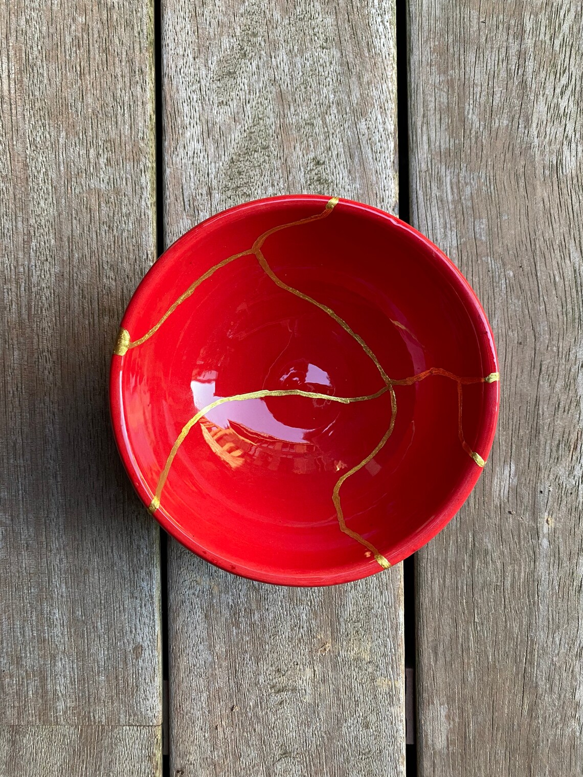 Red Kintsugi Inspired Bowl Handmade Iznik Pottery - Etsy