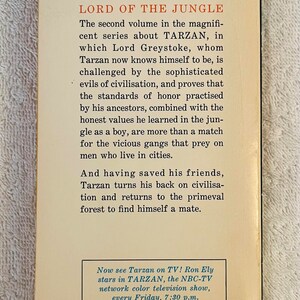 EDGAR RICE BURROUGHS - the Return of Tarzan - 1967 Paperback - Tv Tie ...