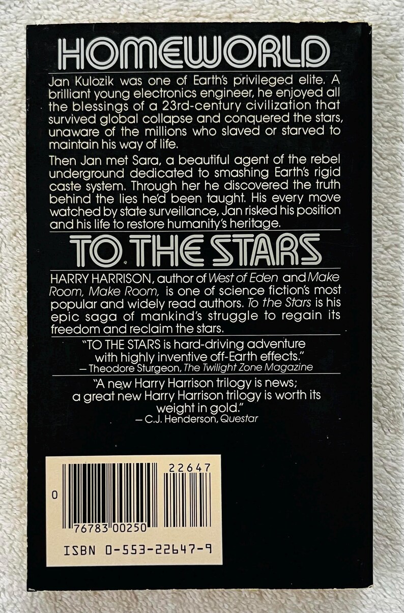 HARRY HARRISON - Homeworld - 1984 SIGNED Paperback Science Fiction - Etsy