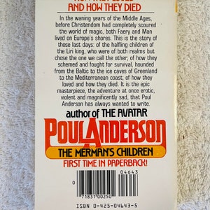POUL ANDERSON the Merman's Children 1980 First Printing Paperback - Etsy