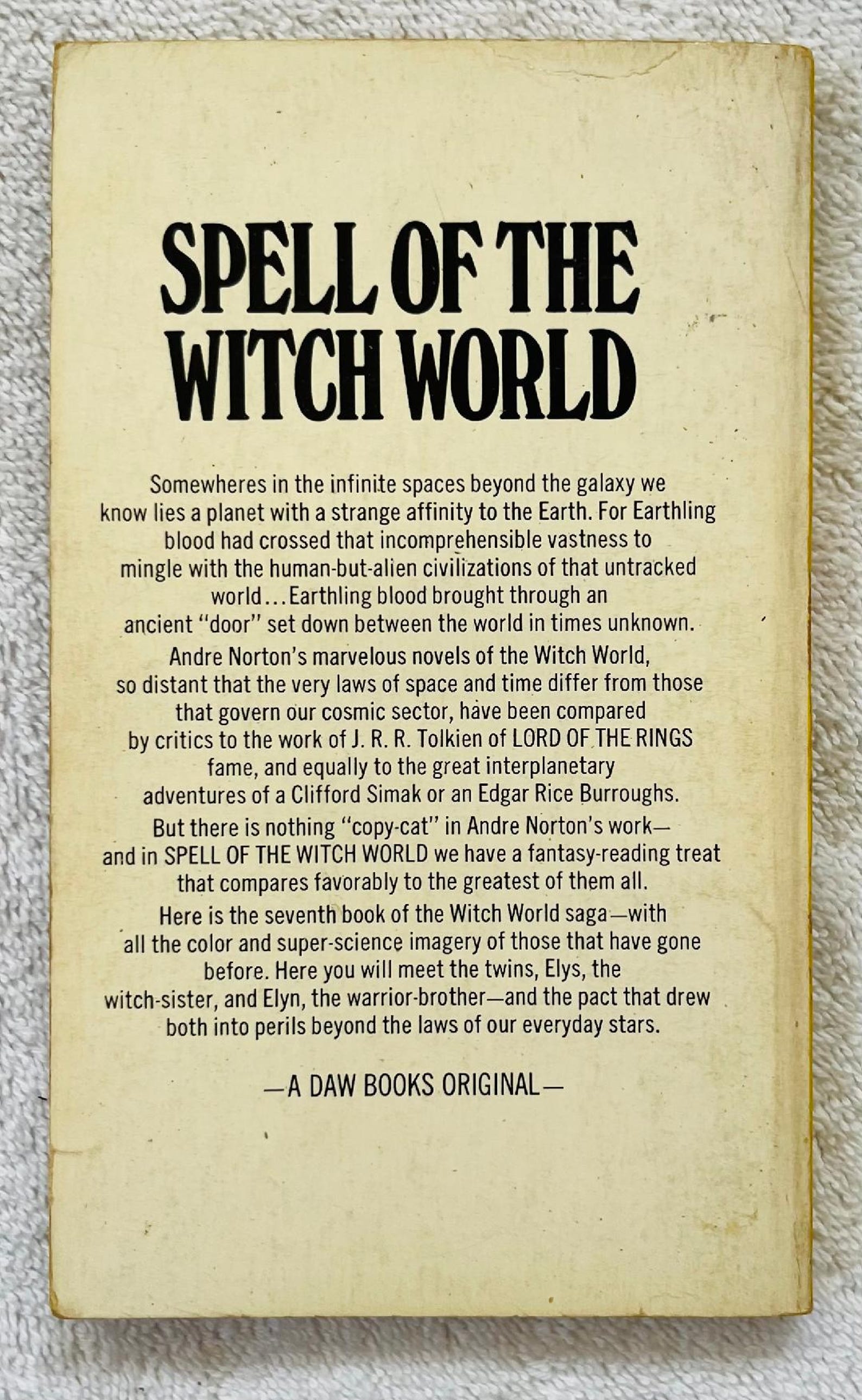 ANDRE NORTON - Spell of the Witch World - 1972 Daw Paperback First ...