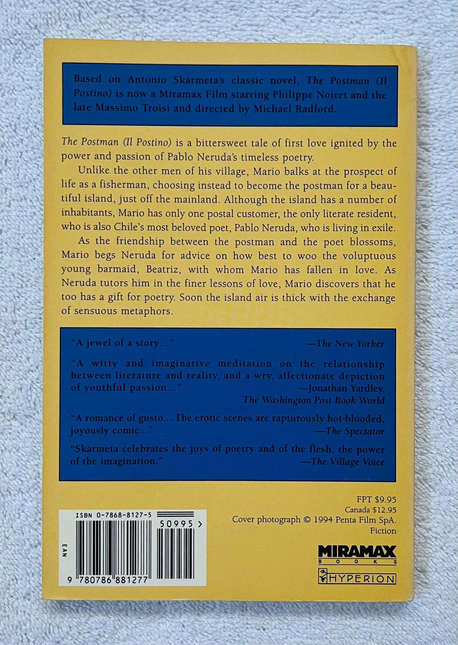 THE POSTMAN (il Postino) - Antonio Skarmeta - 1995 Trade Soft Cover ...