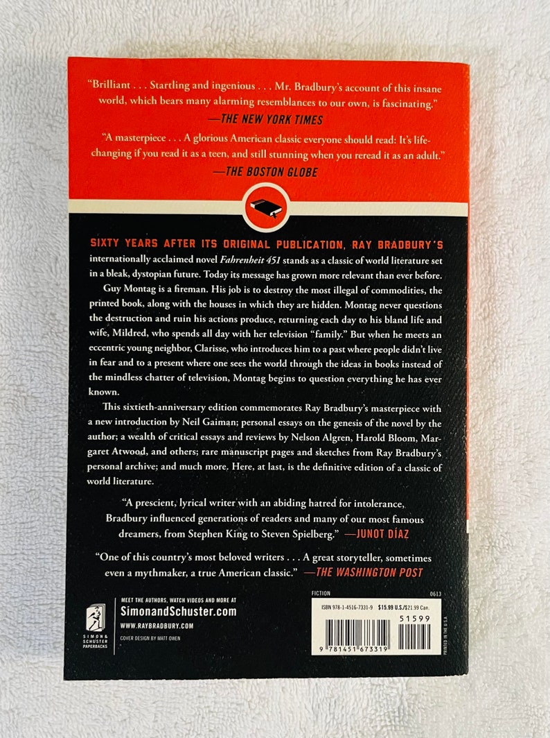 RAY BRADBURY Fahrenheit 451 Trade Soft Cover Introduction by Neil ...