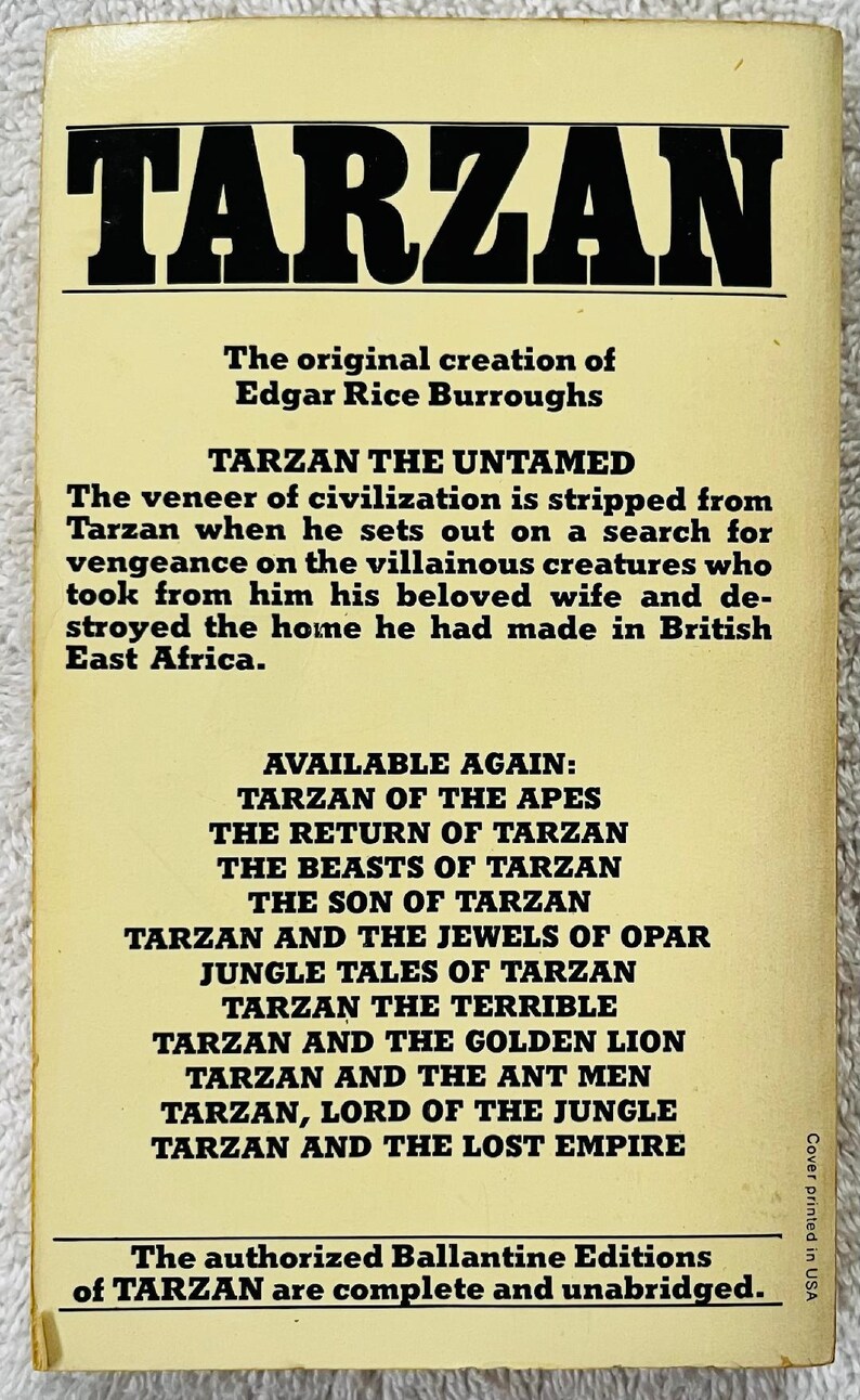 EDGAR RICE BURROUGHS - Tarzan the Untamed - 1972 Ballantine Paperback ...