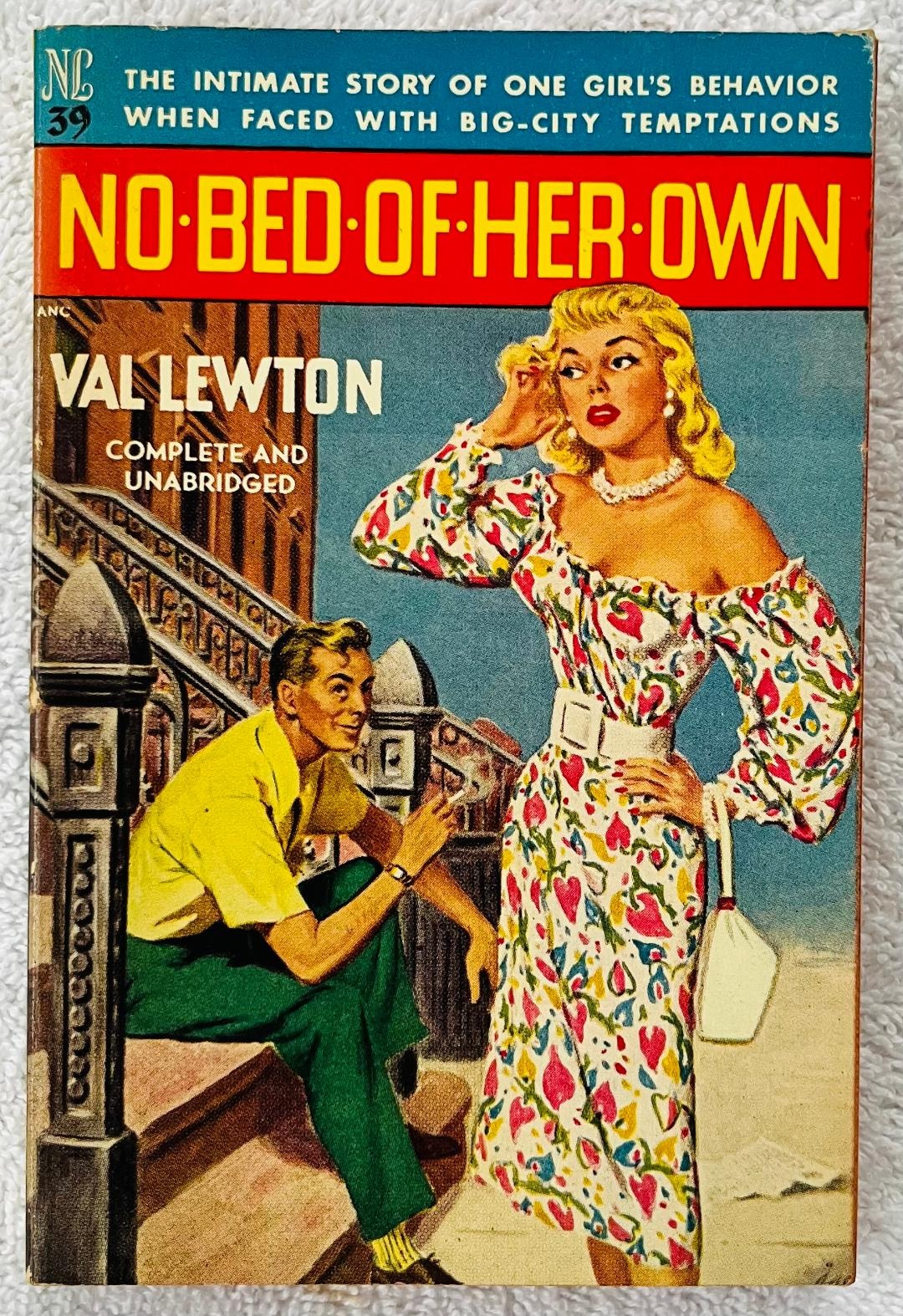Rare 1950 Paperback - VAL LEWTON - No Bed of Her Own - Novel Library - Etsy