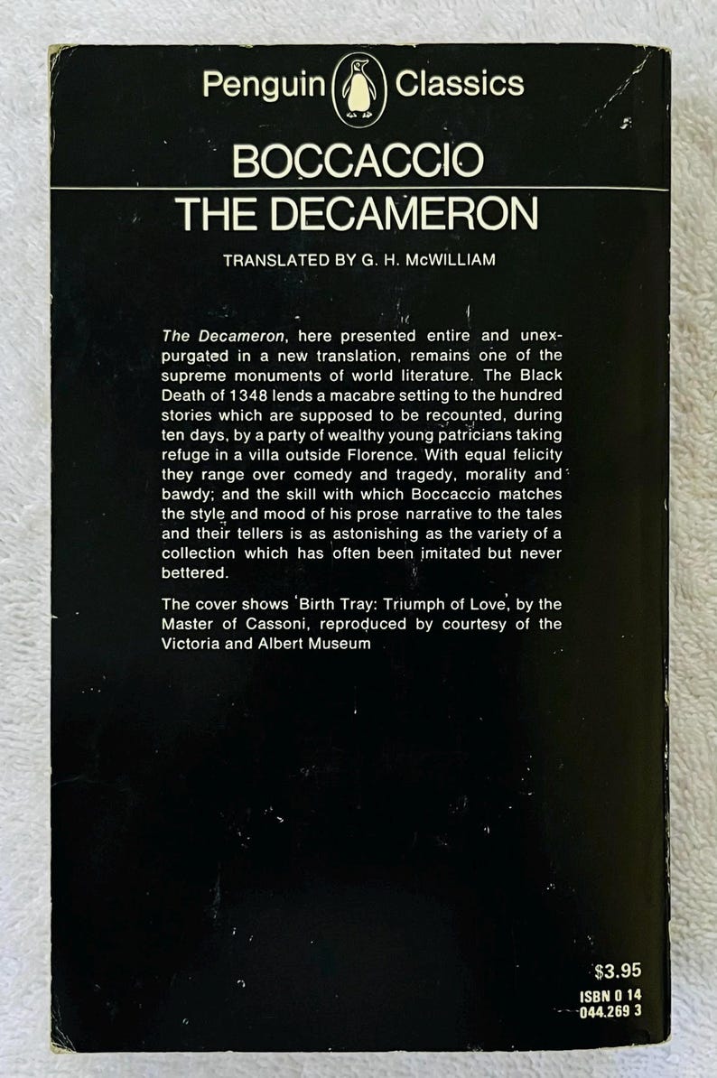 BOCCACCIO - the Decameron - 1973 Penguin Classics Paperback - Etsy