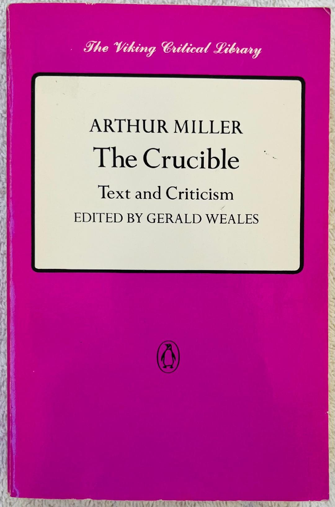 ARTHUR MILLER - the Crucible - 1977 Viking Critical Edition Soft Cover ...