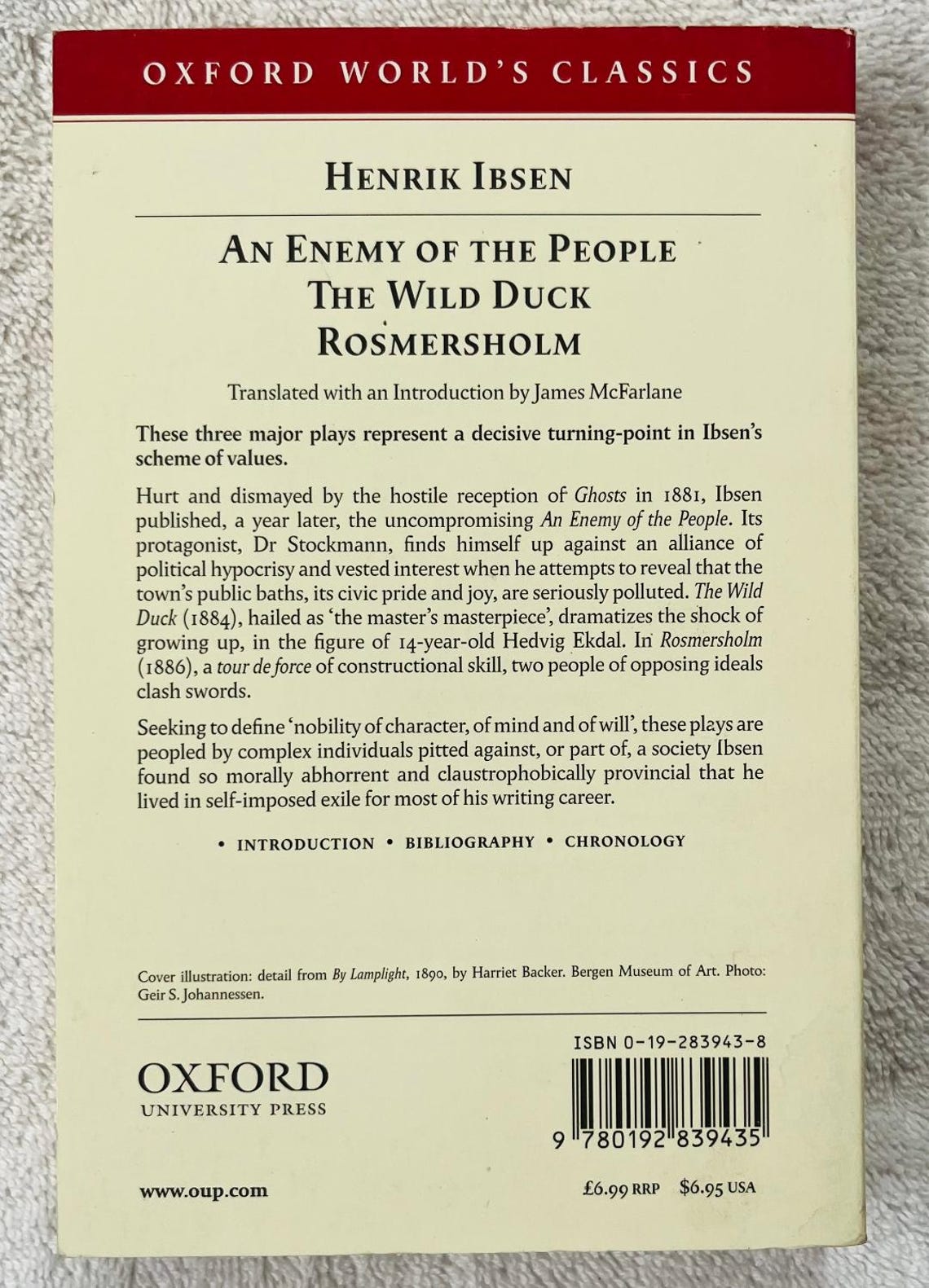 HENRIK IBSEN - an Enemy of the People / the Wild Duck / Rosmersholm ...