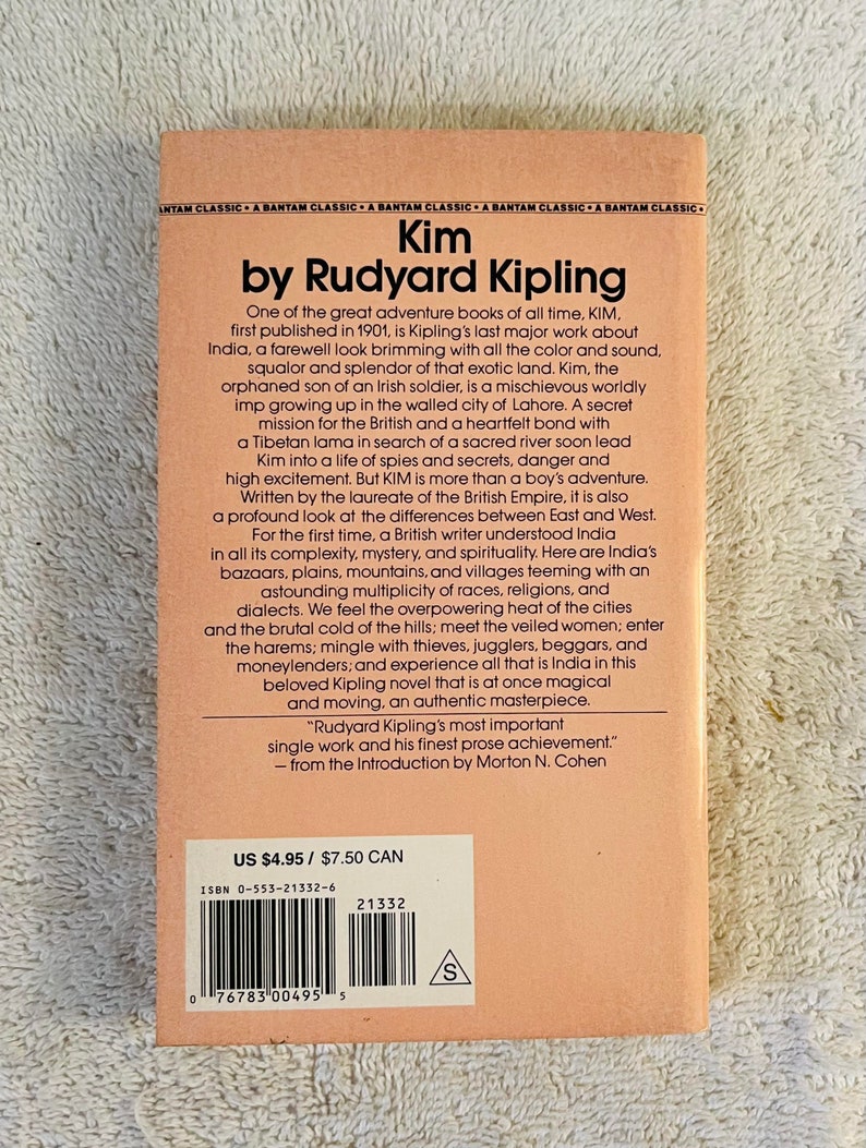 RUDYARD KIPLING Kim 1983 Bantam Classics Paperback - Etsy