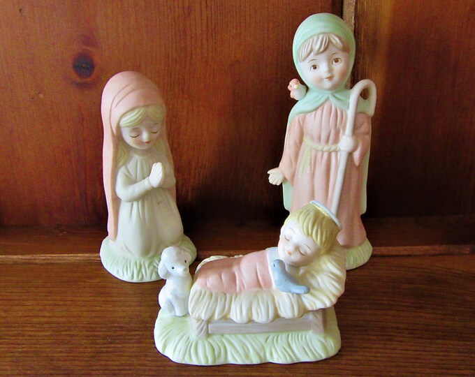 LEFTON NATIVITY Set 3 Piece Christopher Collection Away in a Manger ...