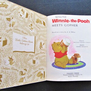 1981 Vintage Winnie-the-pooh Meets Gopher / Walt Disney Book / Little ...