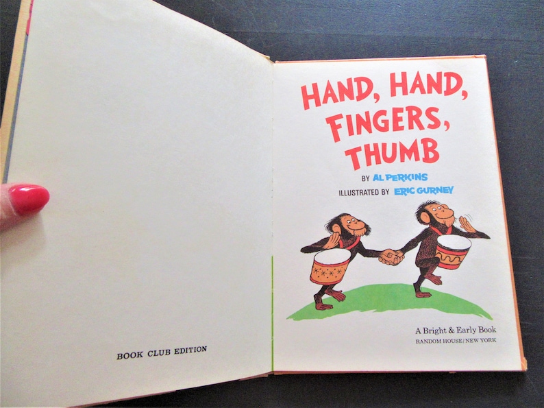 1969 Vintage HAND HAND FINGERS Thumb / Bright and Early Book - Etsy