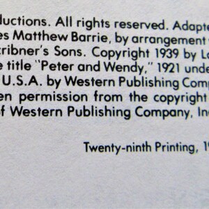 1982 Vintage PETER PAN and WENDY / Walt Disney / Little Golden Book ...
