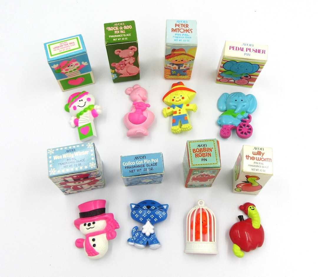 Vintage 1970's AVON PIN PALS Fragrance Glace With Original Boxes ...