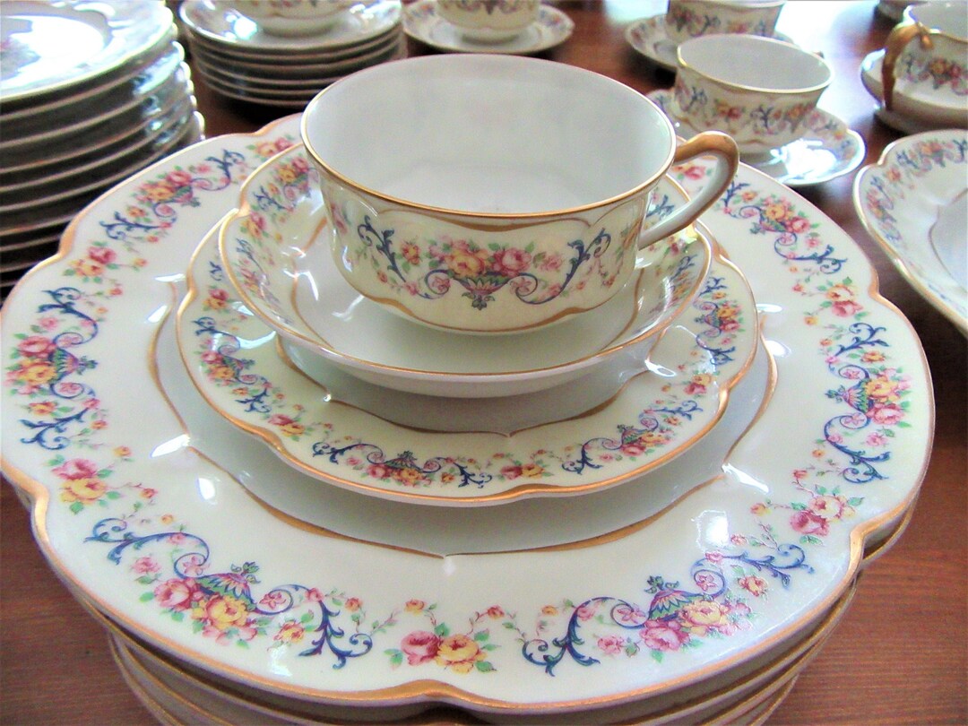 1920s Haviland Limoges China: Ivory Floral Dinnerware With Gold Trim - Etsy
