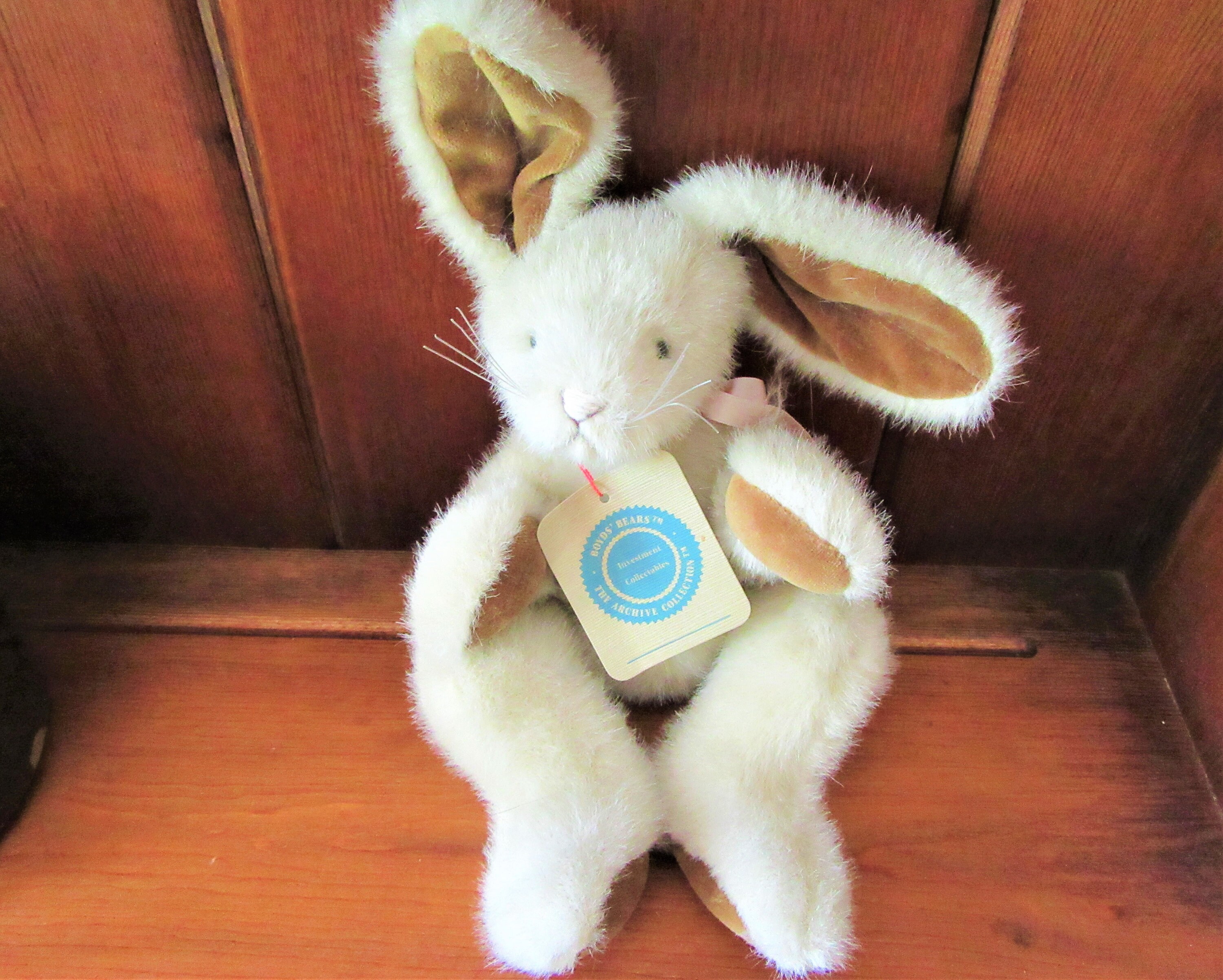 1990 BOYD'S PLUSH BUNNY Rabbit Fully Jointed White and | Etsy