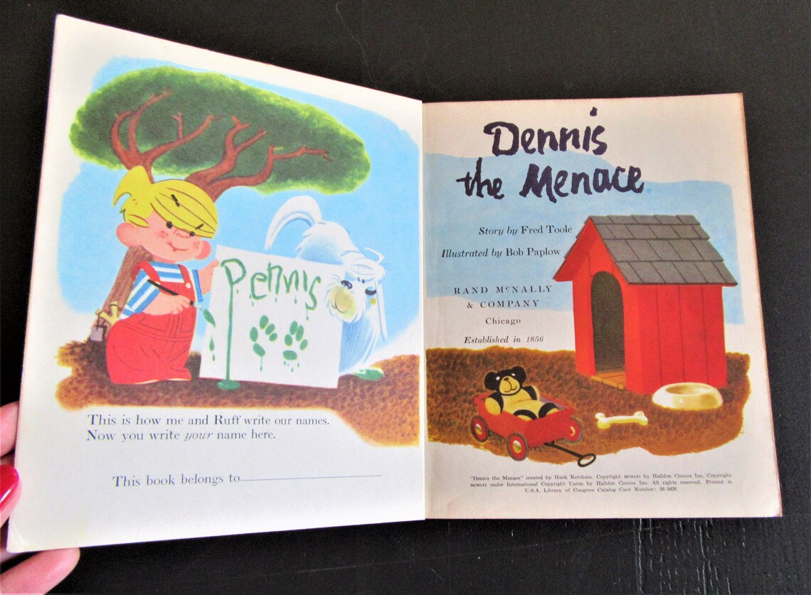 1957 Vintage DENNIS the MENACE / Rand Mcnally Elf Book / - Etsy