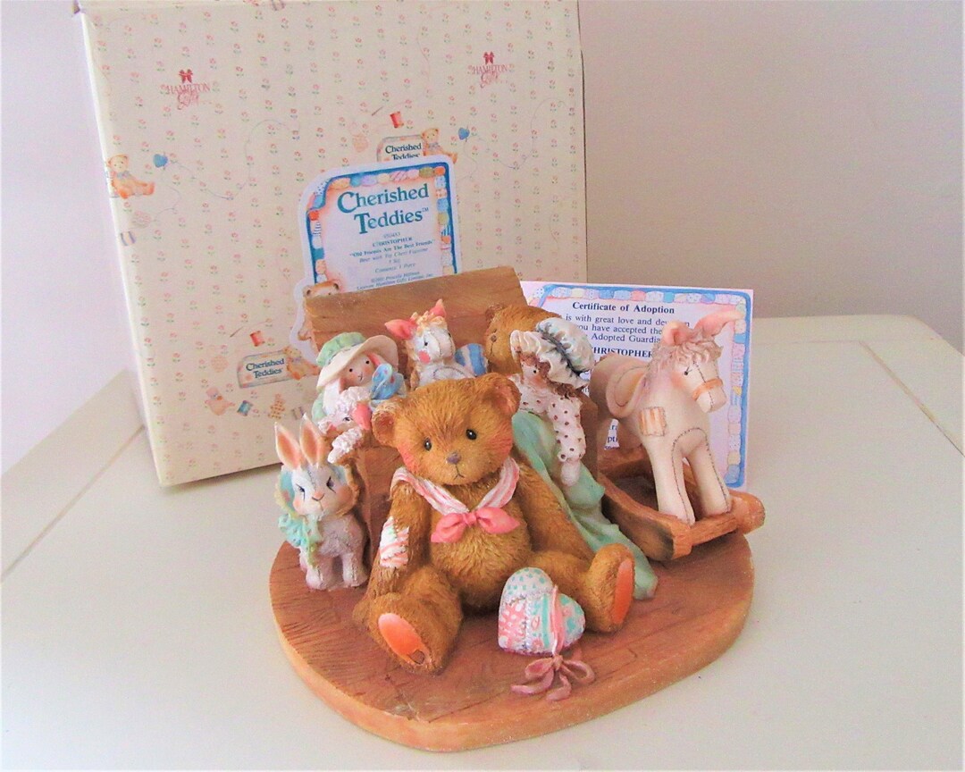 Cherished Teddies Christopher Figurine: Old Friends, 1991, Original Box & COA - Etsy