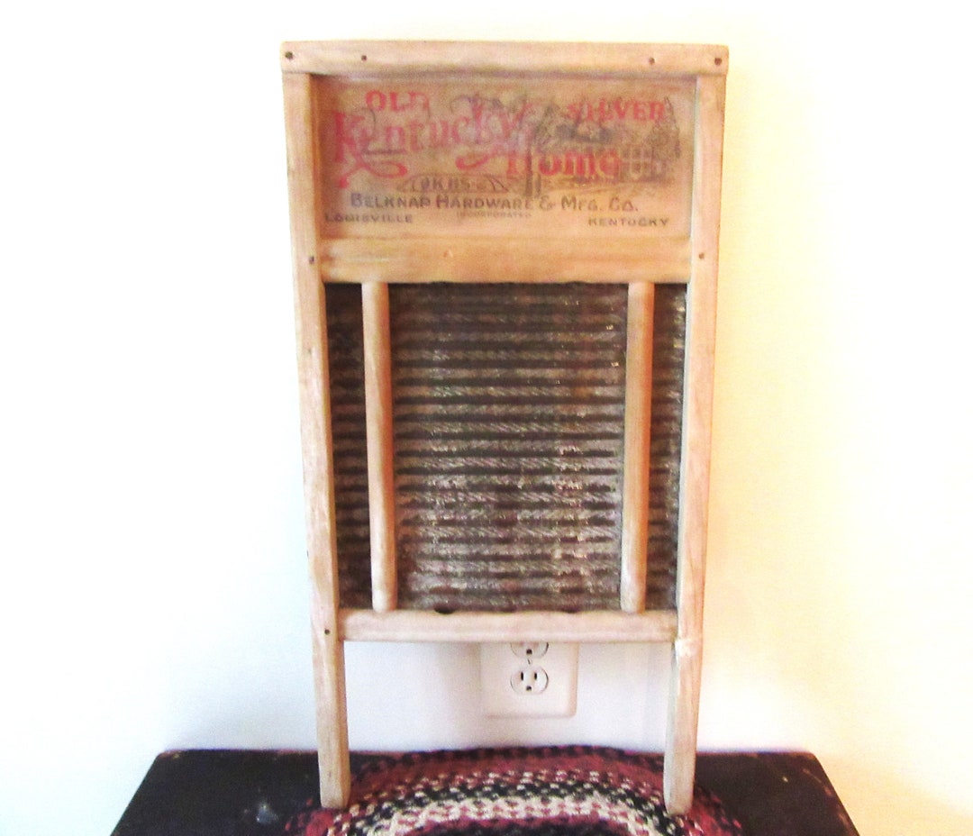 Vintage Old Kentucky Home Washboard Laundry Wooden Wash Board Country ...