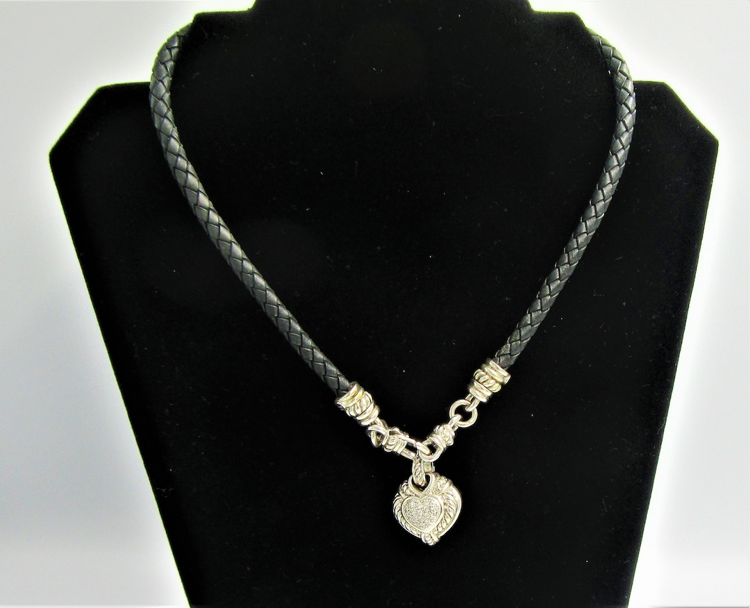 Vintage Judith Ripka Sterling Silver Heart Pendant Necklace - Etsy