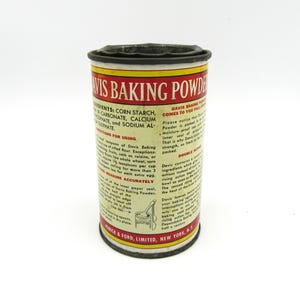 1940's Vintage Davis Baking Powder 8 Ounce Tin With Original Lid - Etsy