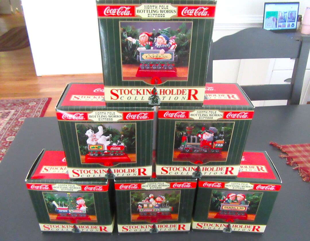 1990's Vintage Coca Cola Cast Iron Stocking Holder/ North Pole Bottling ...