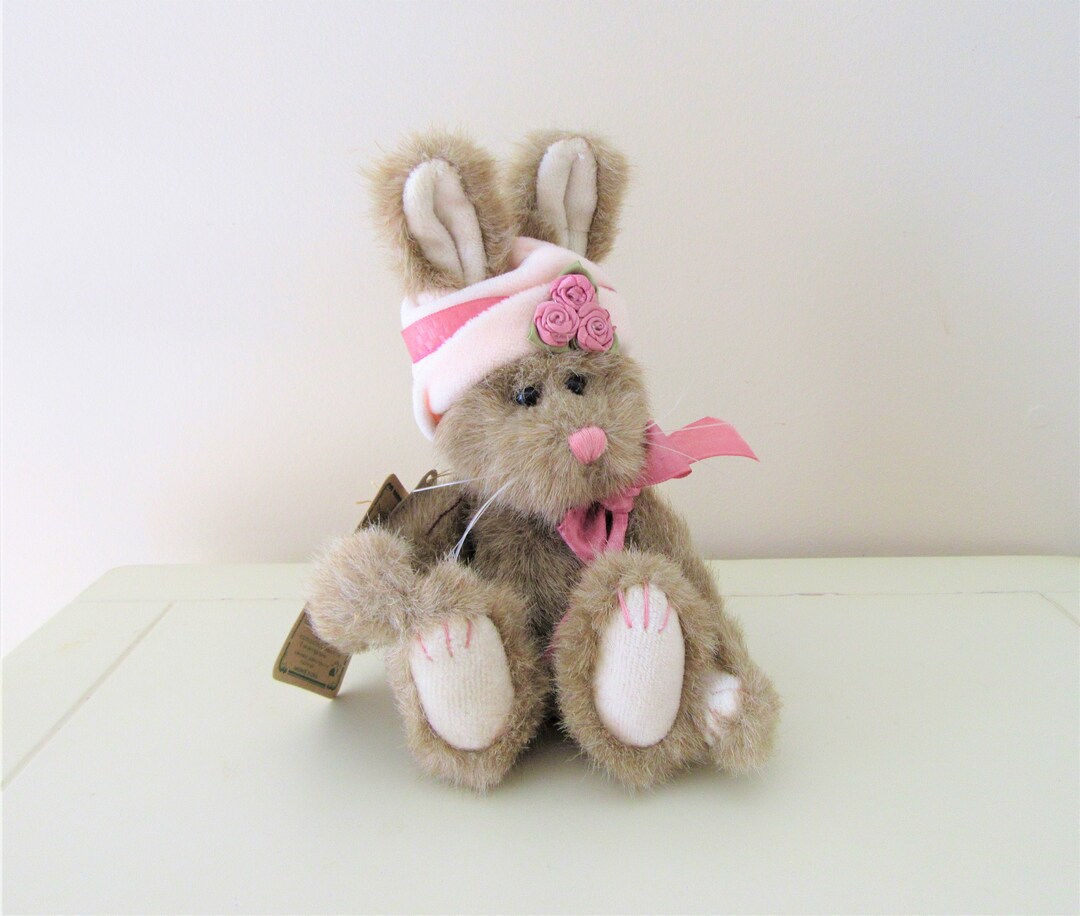 Vintage Boyd's Bear Plush Bunny: Lucinda, Pink Roses, 6" Collectible - Etsy