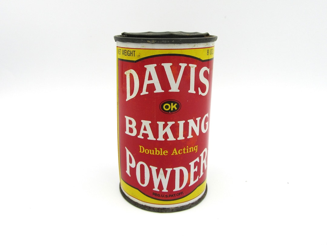 1940's Vintage Davis Baking Powder 8 Ounce Tin With Original Lid - Etsy