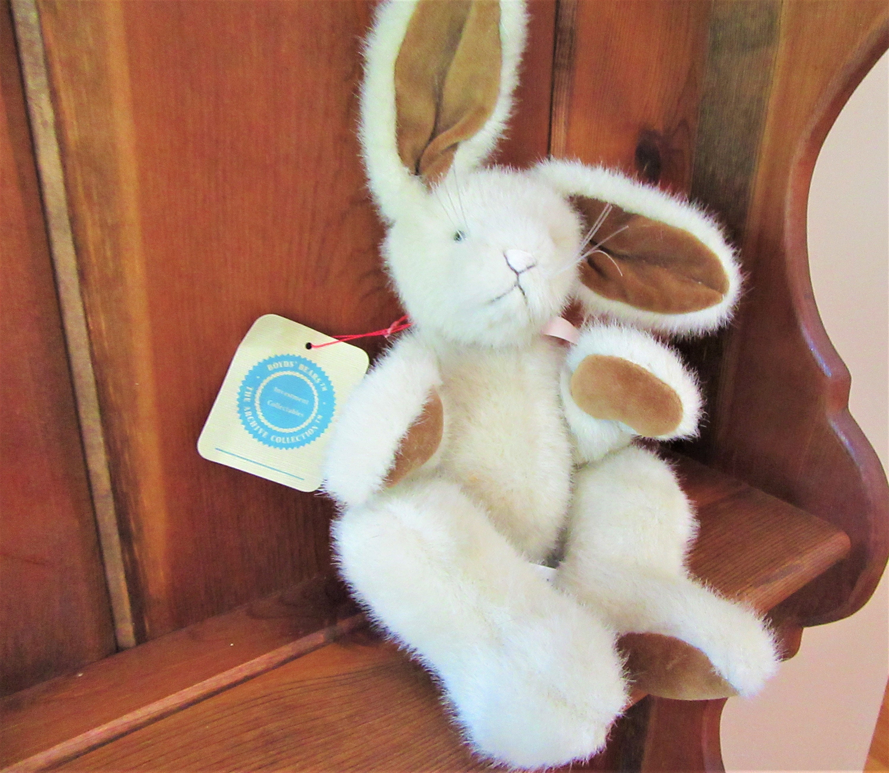 1990 BOYD'S PLUSH BUNNY Rabbit Fully Jointed White and | Etsy