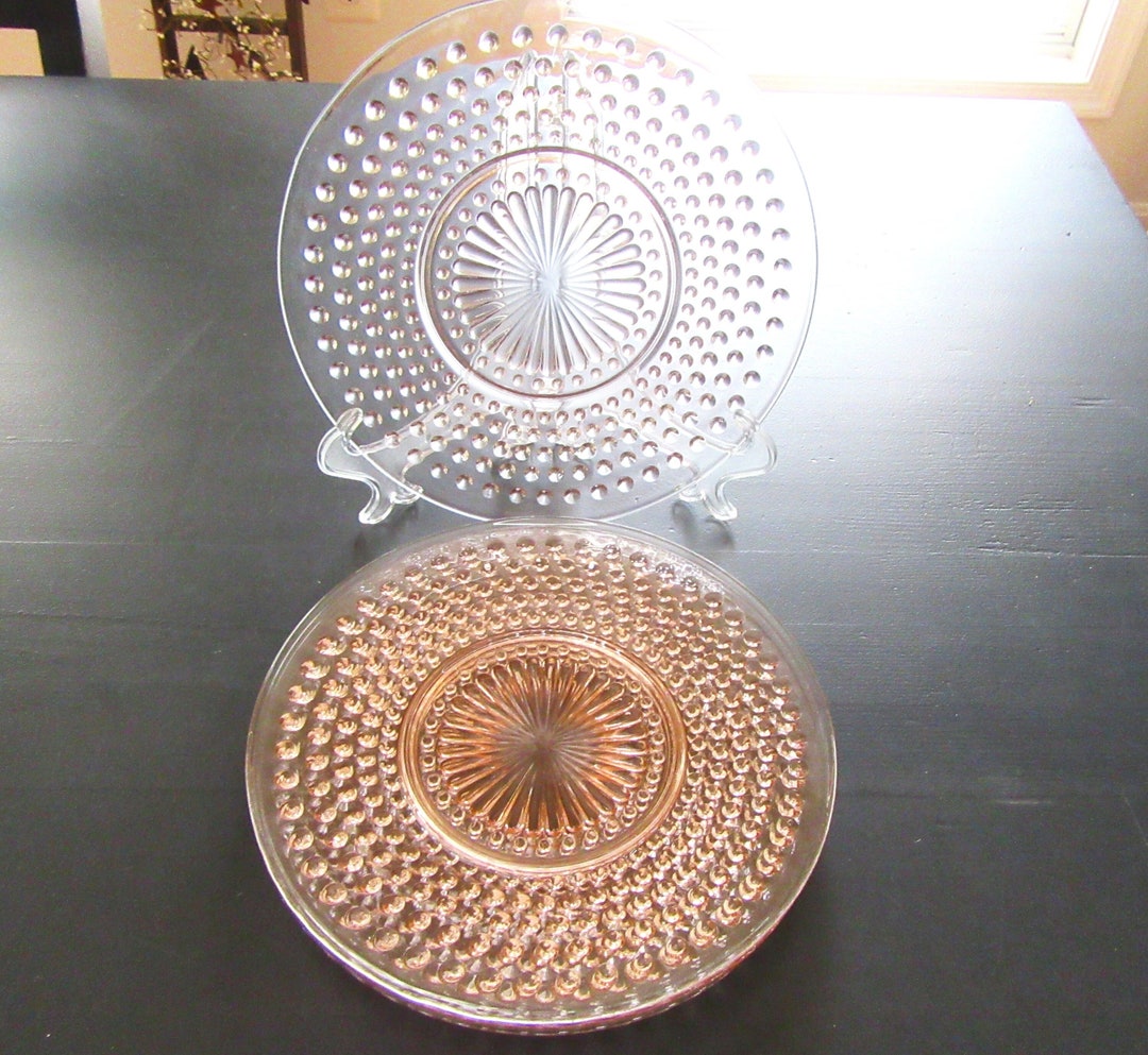 Vintage Anchor Hocking Pink Hobnail Dinner Plates - 1930s Set of 4 - Etsy