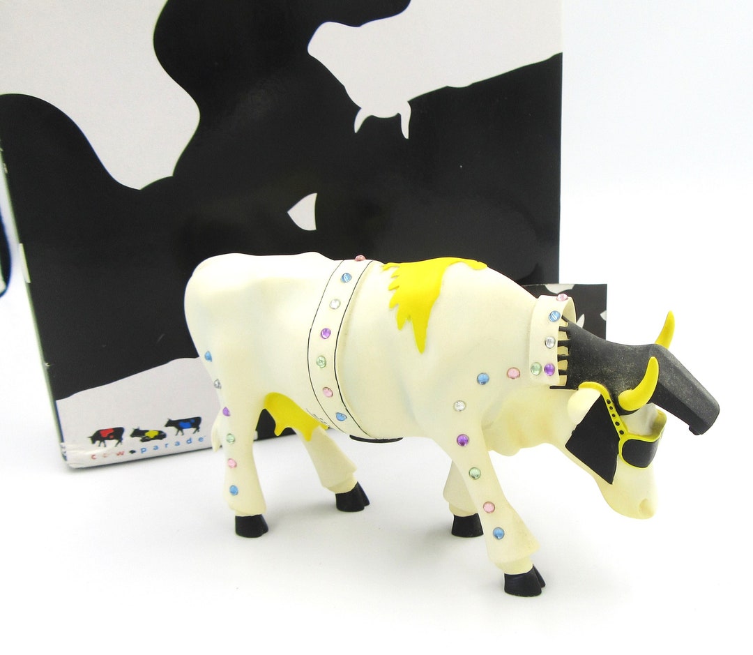 2001 Cow Parade Elvis Rock-n- Roll Cow #9137 With Original Box Museum ...
