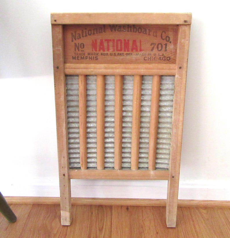 Antique National Washboard Co No. 701 – Rustic Wooden & Metal Washboard ...