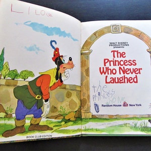 Vintage 1974 Disney's 'the Princess Who Never Laughed' Hardcover Book ...