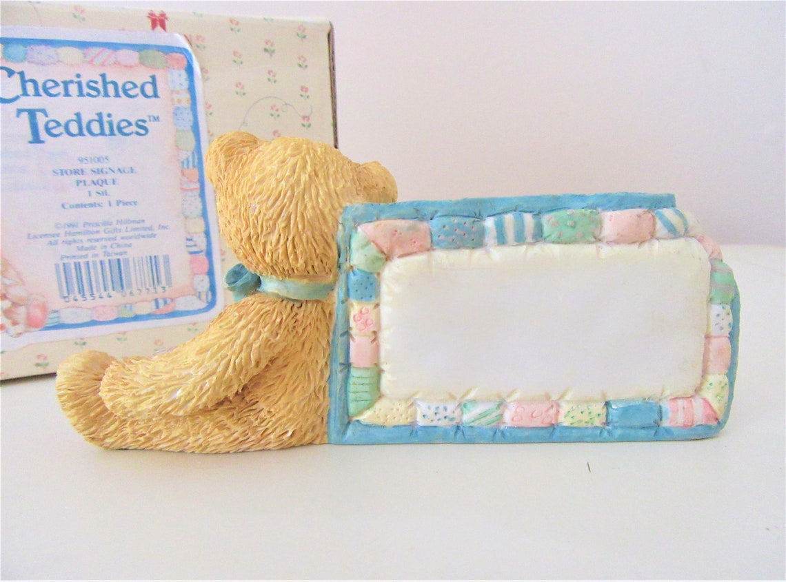 1991 CHERISHED TEDDIES Store Sign Plaque Figurine / Original Box - Etsy