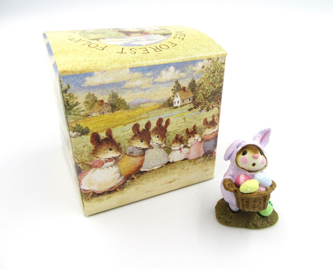 1982 Wee Forest Folk Easter Bunny Mouse in Lavender Purple Miniature ...
