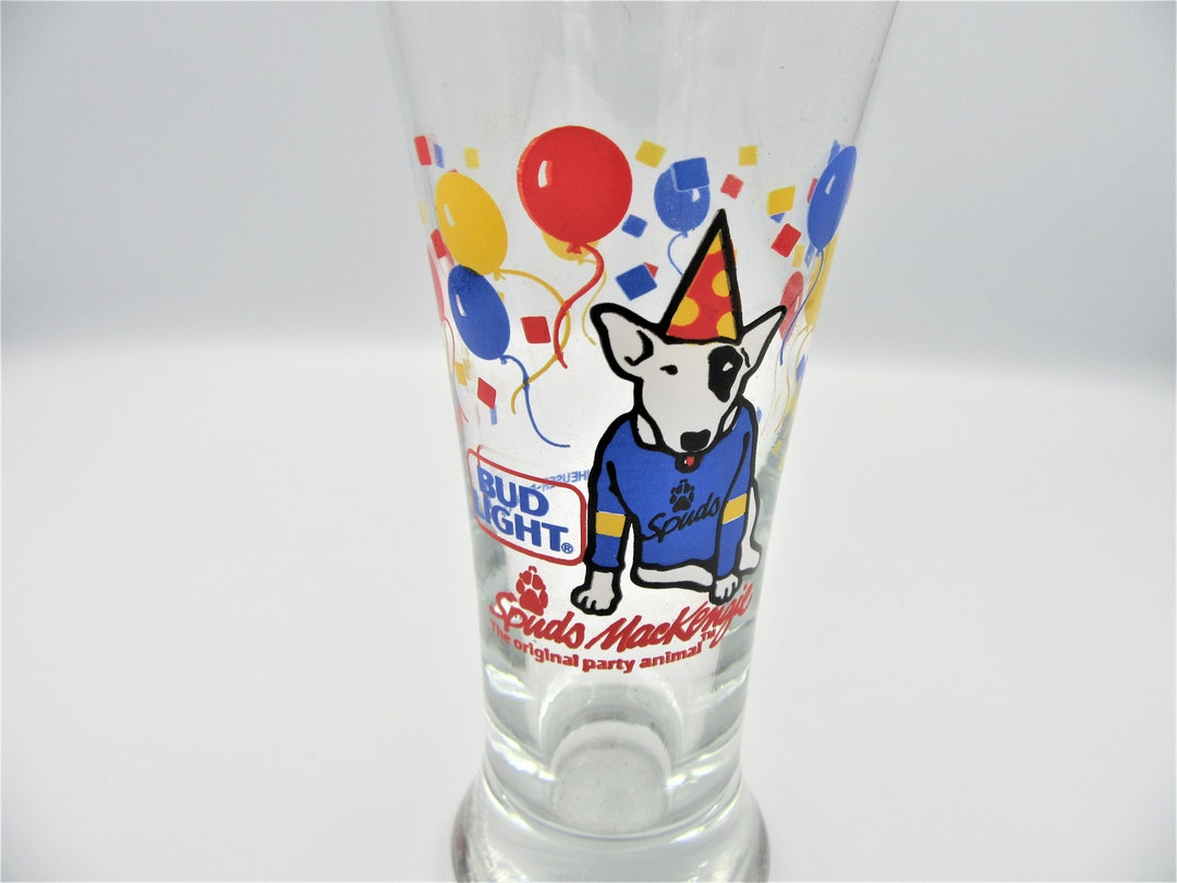 1987 Spuds Mackenzie Beer Glass - Anheuser Busch Bud Light Collectible ...