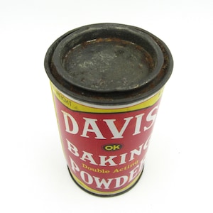 1940's Vintage Davis Baking Powder 8 Ounce Tin With Original Lid - Etsy