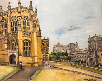 Windsor Castle Painting - Etsy