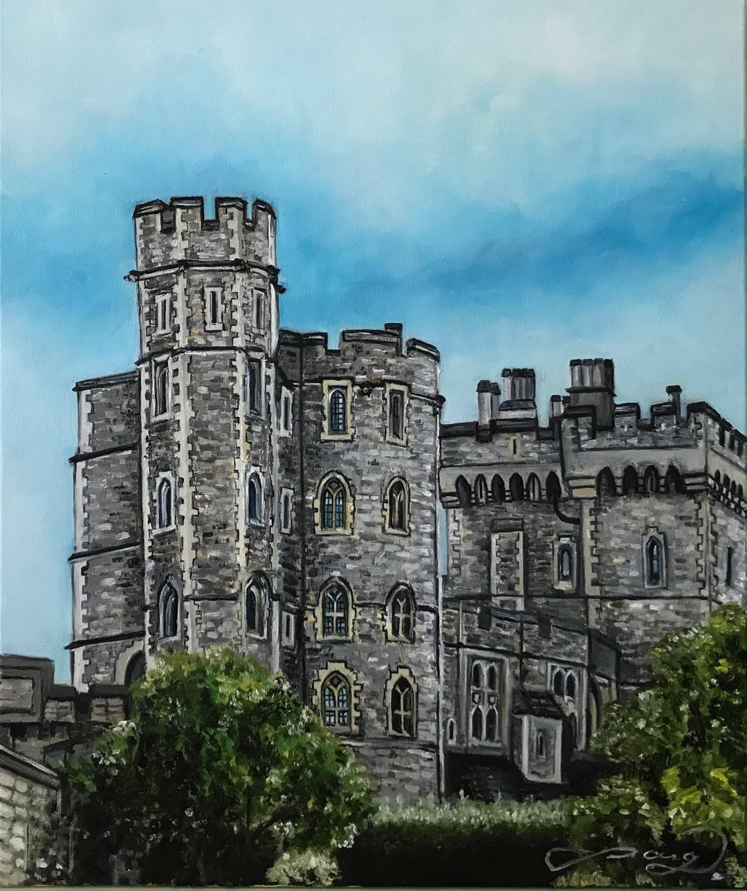Windsor Castle, Original Oil Painting on Canvas, Art, Wall Deco, Gift ...