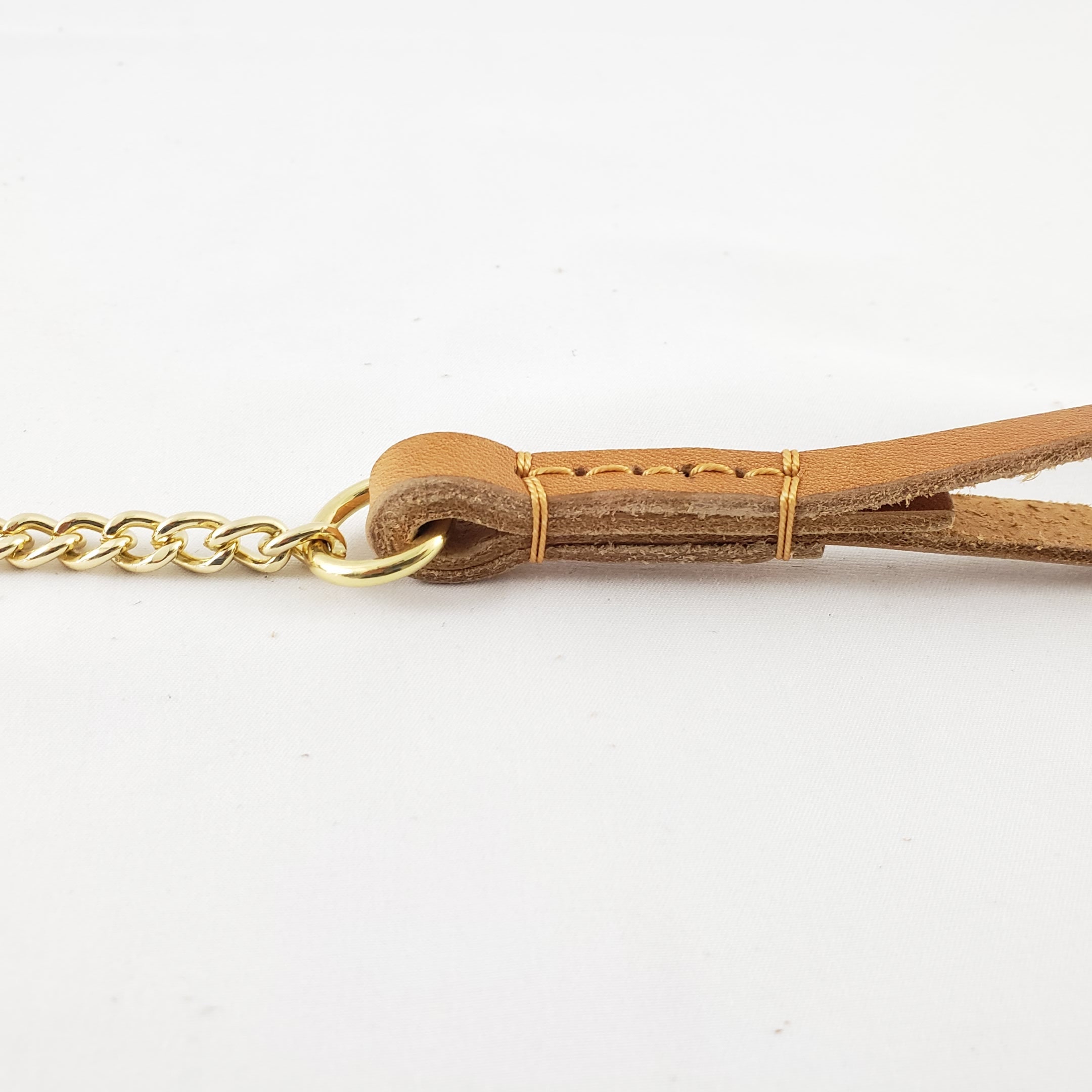 Dog Leash Leather Handle and Chrome Chain For Small Dogs - Etsy.de