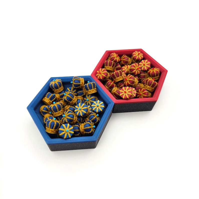 Magnetic Hexagon Board Game Token Trays – Modular Resource Organizers ...